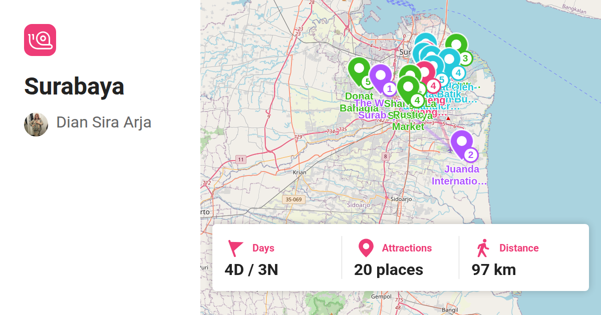Surabaya | Dian Sira Arja @ Funliday travel map