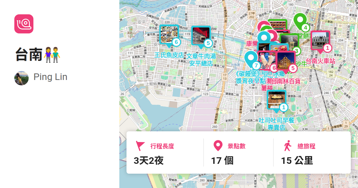 台南👫 | Ping Lin @ Funliday travel map