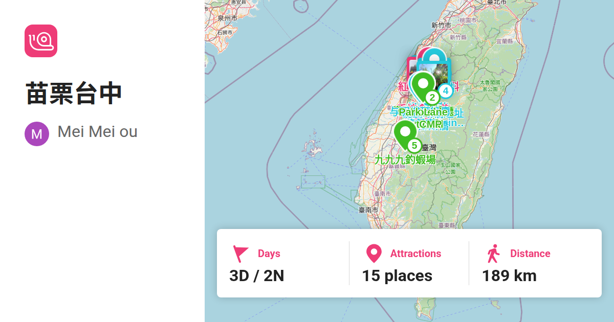 苗栗台中 | Mei Mei ou @ Funliday travel map