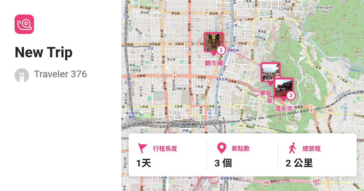 New Trip | Traveler 376 @ Funliday travel map