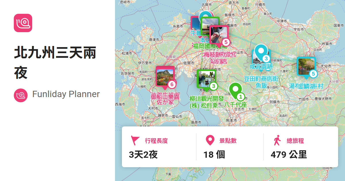 北九州三天兩夜 | Funliday Planner @ Funliday travel map