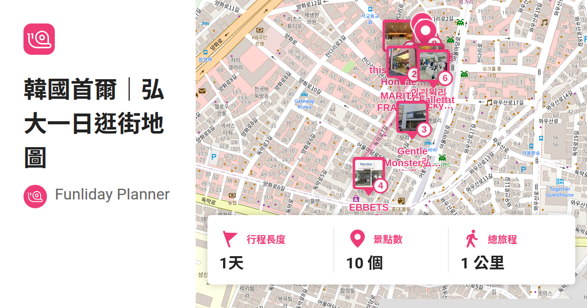 韓國首爾｜弘大一日逛街地圖 | Funliday Planner @ Funliday travel map