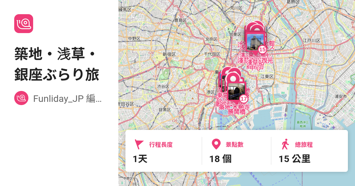 築地・浅草・銀座ぶらり旅 | Funliday_JP 編集部 @ Funliday travel map