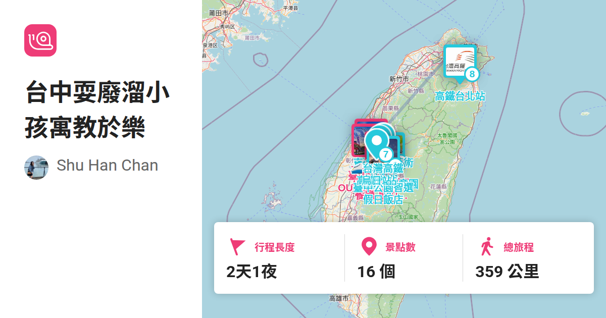 台中耍廢溜小孩寓教於樂 | Shu Han Chan @ Funliday travel map