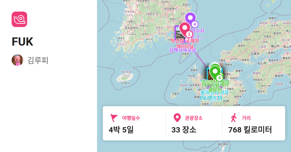 FUK | 김루피 @ Funliday travel map