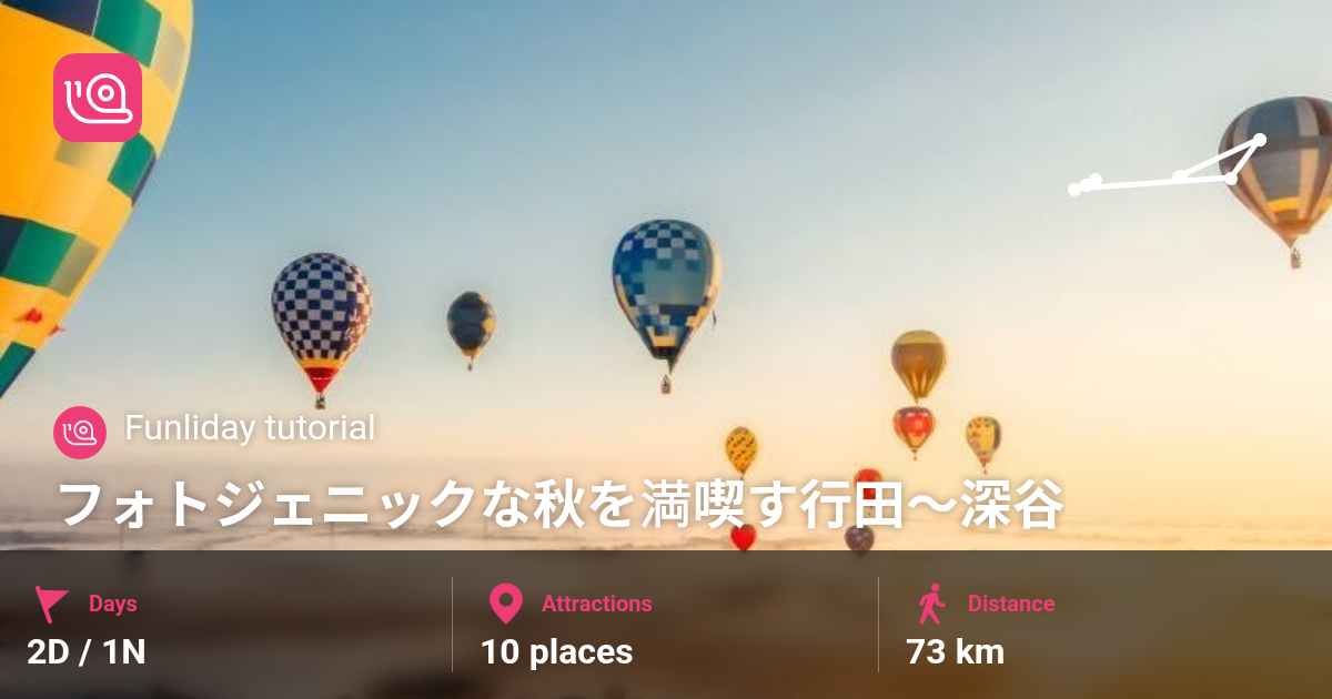 フォトジェニックな秋を満喫す行田～深谷 | Funliday tutorial @ Funliday travel map